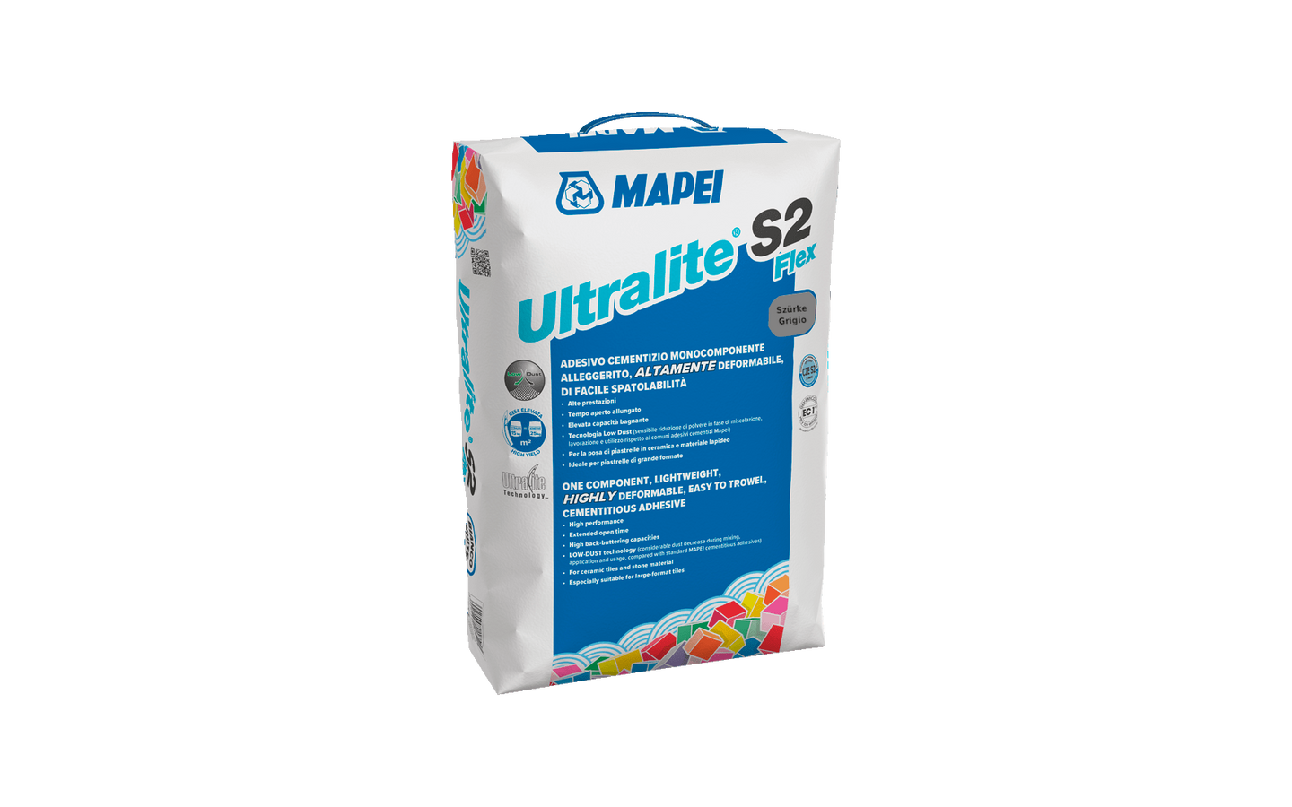 Mapei Ultralite S2 flexibilis csemperagasztó 15 kg, szürke