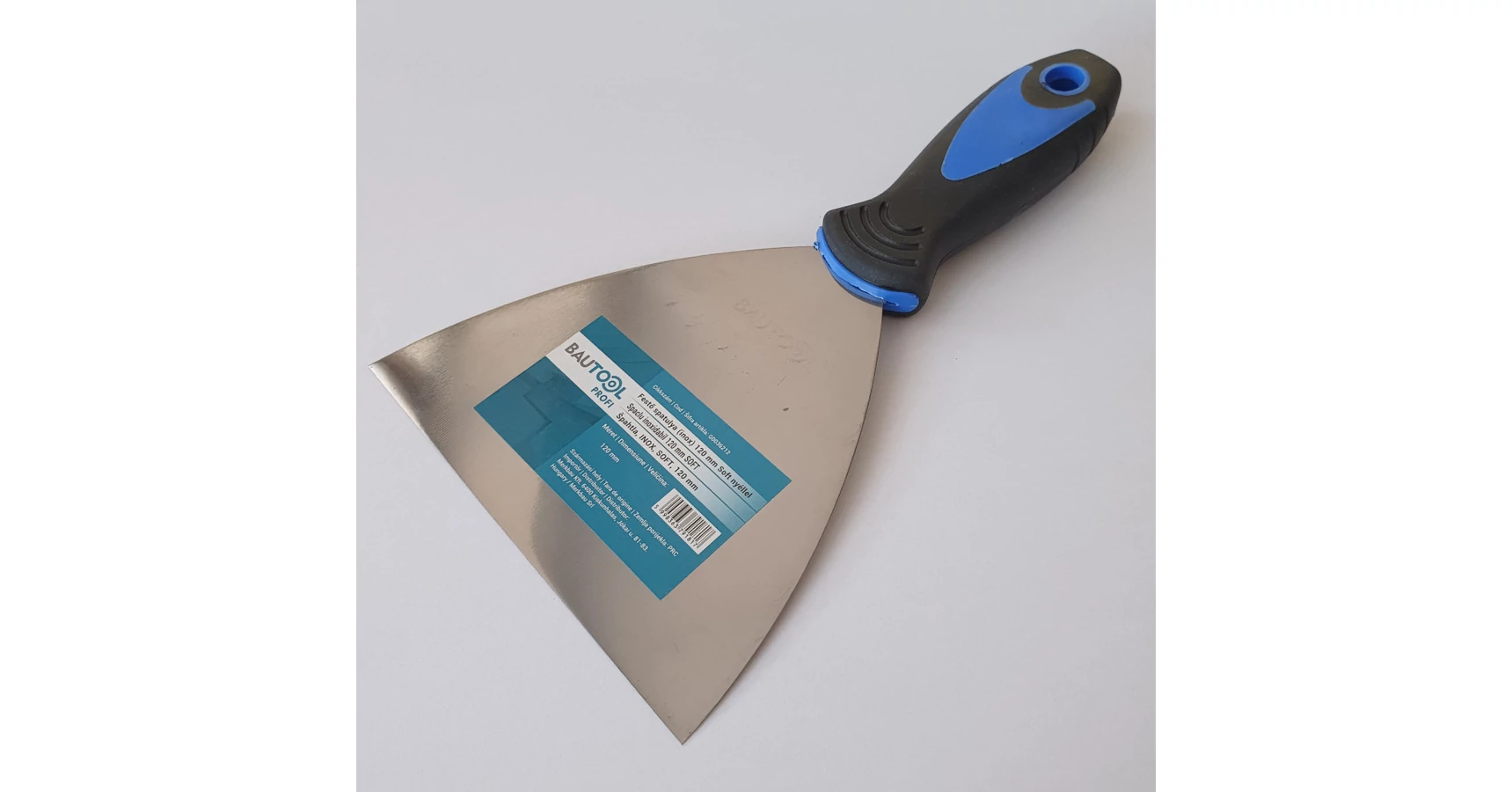 Bautool rozsdamentes spakli, gumi markolattal, 120 mm